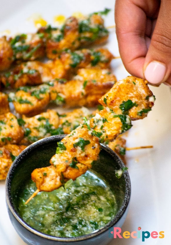Air Fryer Garlic Parmesan Chicken Skewers - Sos Recipes