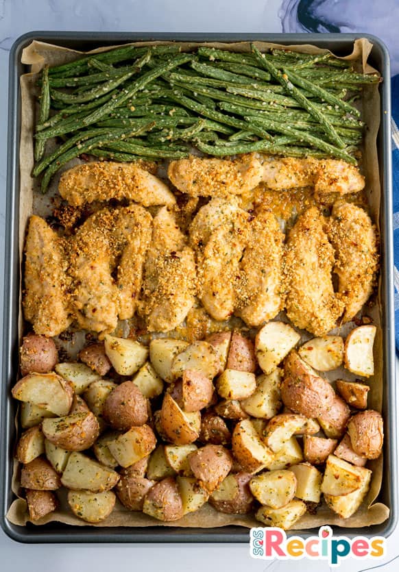 Easy Parmesan Crusted Sheet Pan Chicken Dinner - Sos Recipes